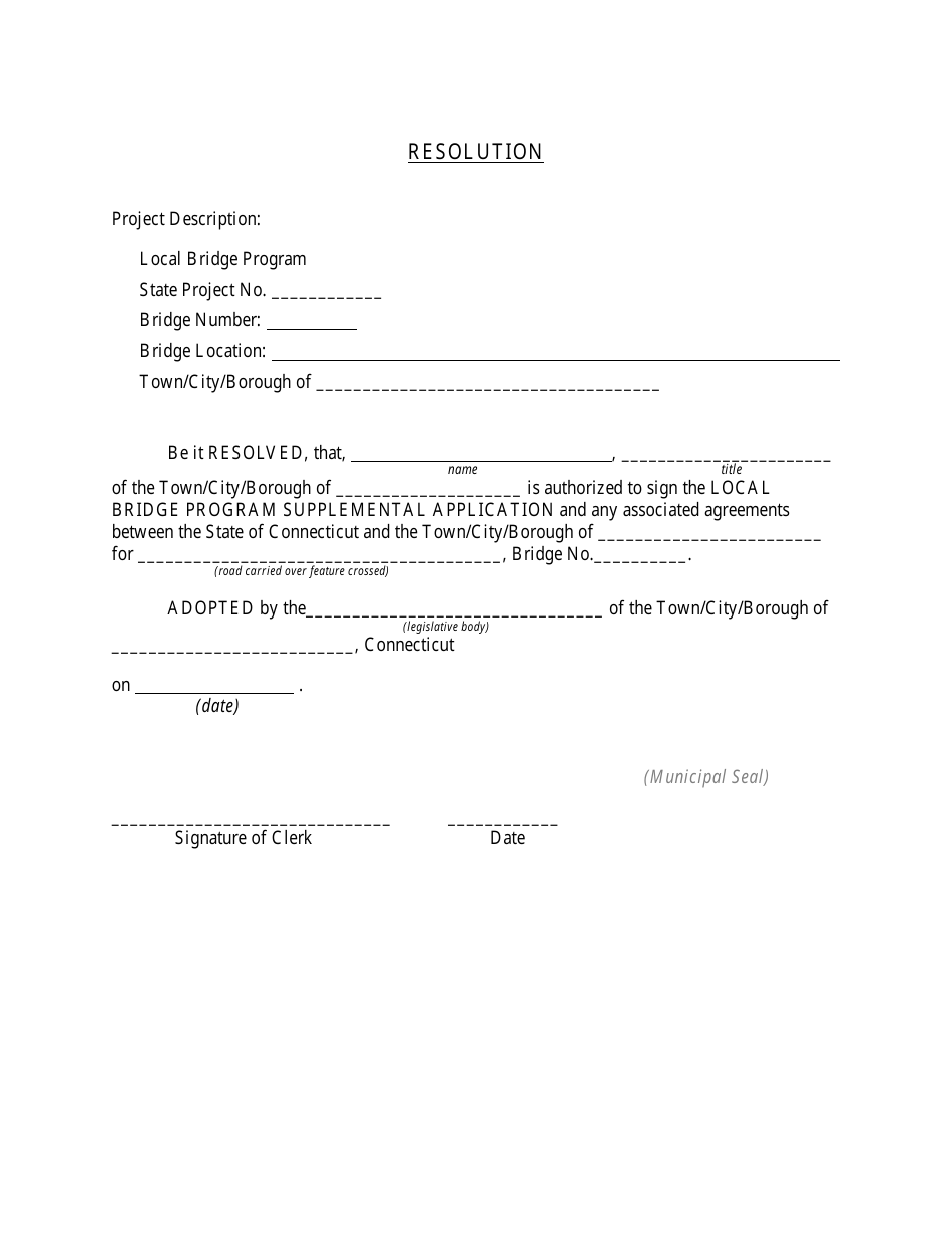 Connecticut Supplemental Application - Local Bridge Program - Fill Out, Sign Online and Download ...