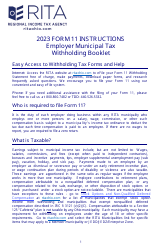 Download Instructions for Form 11 Employer's Municipal Tax Withholding ...