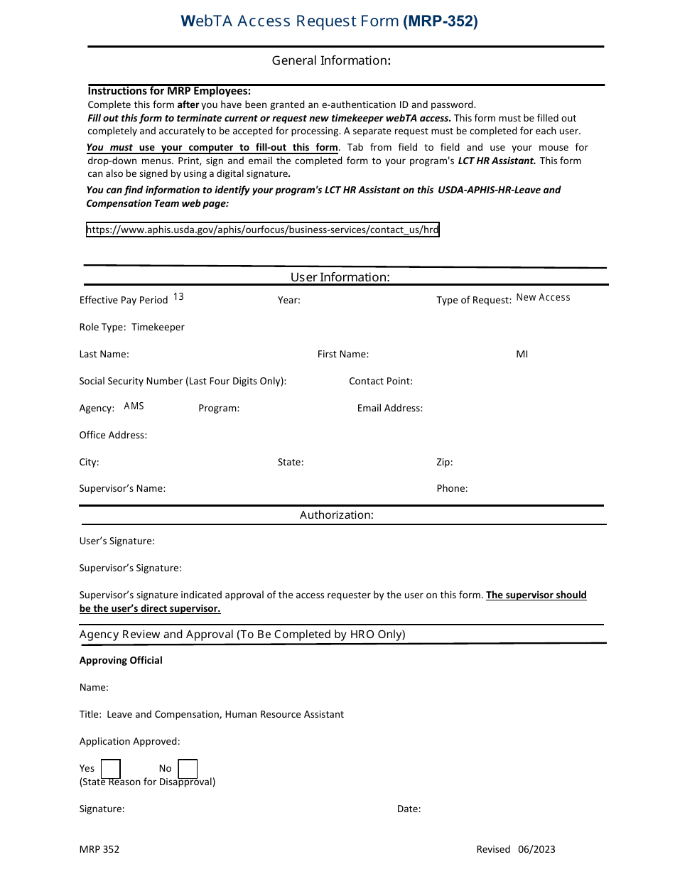 Form MRP352 - Fill Out, Sign Online and Download Fillable PDF ...