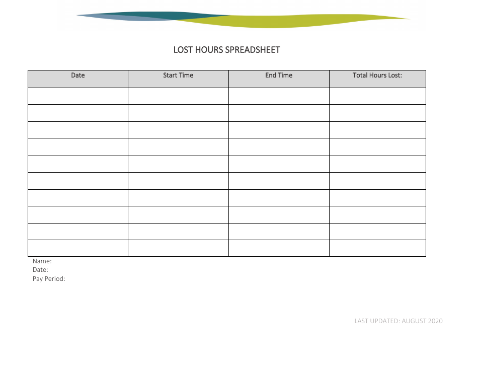 Nebraska Lost Hours Spreadsheet - Fill Out, Sign Online and Download ...