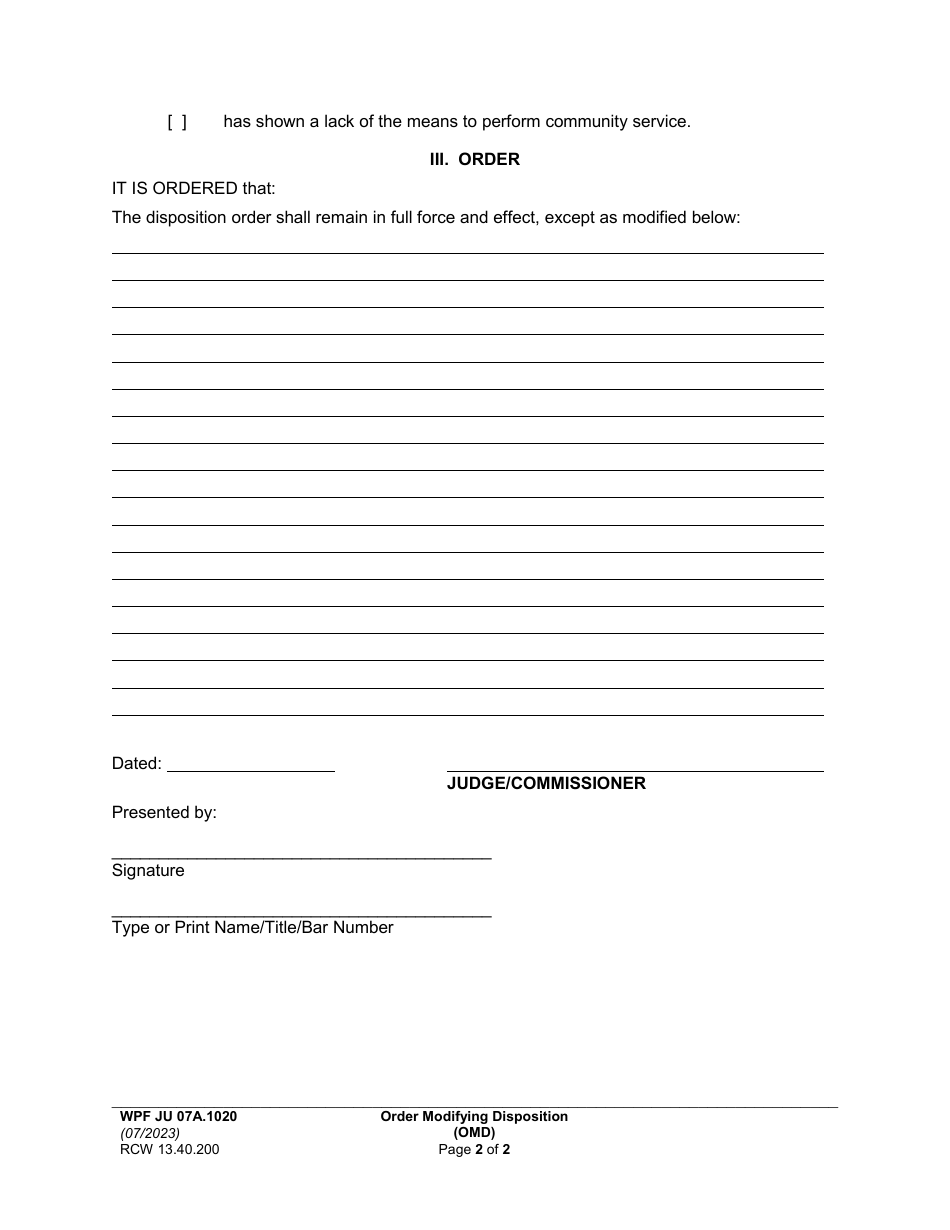 Form WPF JU07A.1020 - Fill Out, Sign Online and Download Printable PDF ... Form WPF JU07A.1020 - Fill Out, Sign Online and Download Printable PDF ...