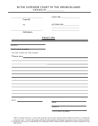 Virgin Islands Praecipe - Fill Out, Sign Online and Download PDF ...