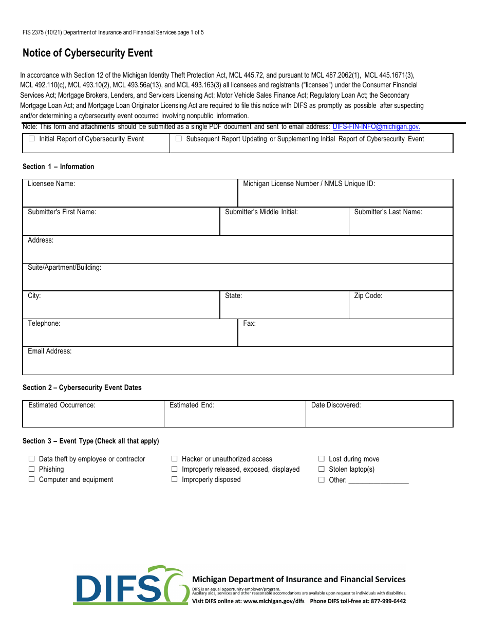 Form FIS2375 - Fill Out, Sign Online and Download Fillable PDF ...