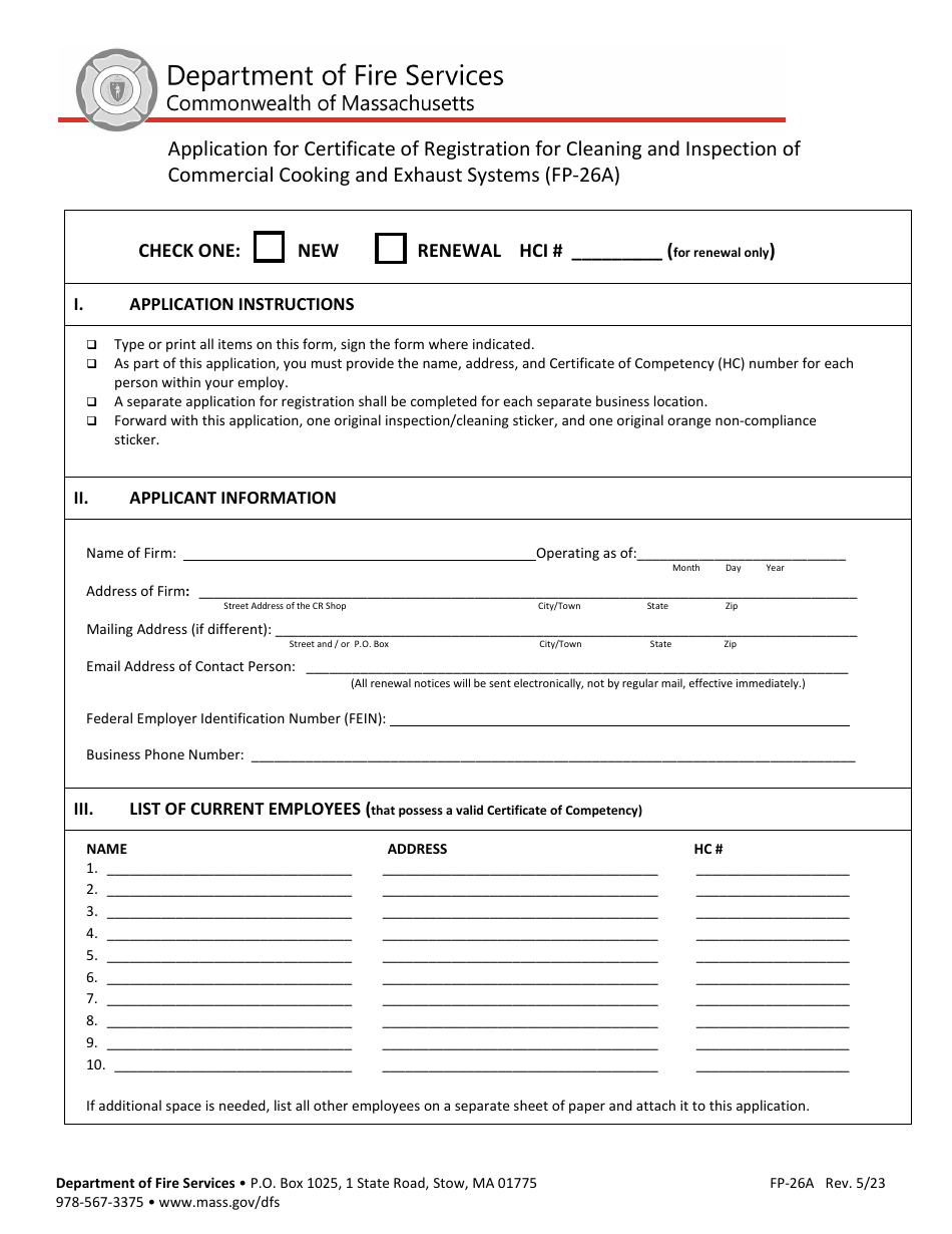 Form FP-26A - Fill Out, Sign Online and Download Printable PDF ...