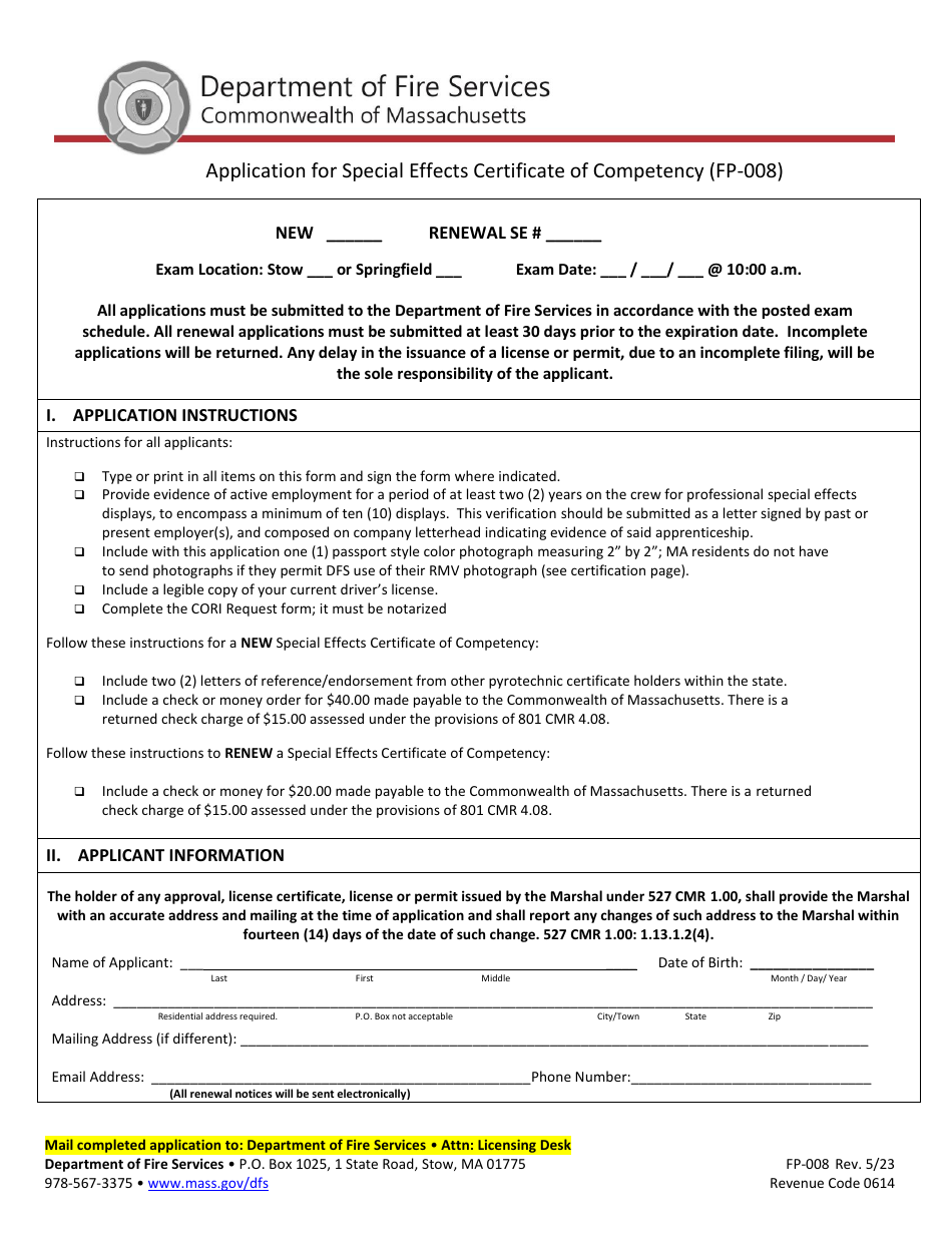 Form FP-008 - Fill Out, Sign Online and Download Printable PDF ...