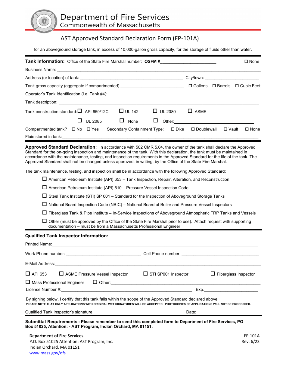 Form FP-101A - Fill Out, Sign Online and Download Printable PDF ...