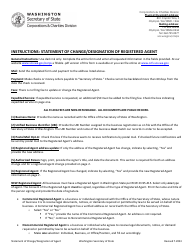 Washington Statement of Change/Designation of Registered Agent - Fill ...