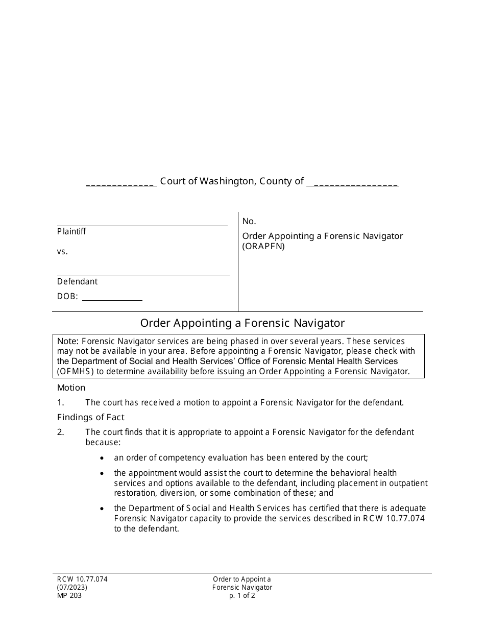 Form MP203 - Fill Out, Sign Online and Download Printable PDF ...