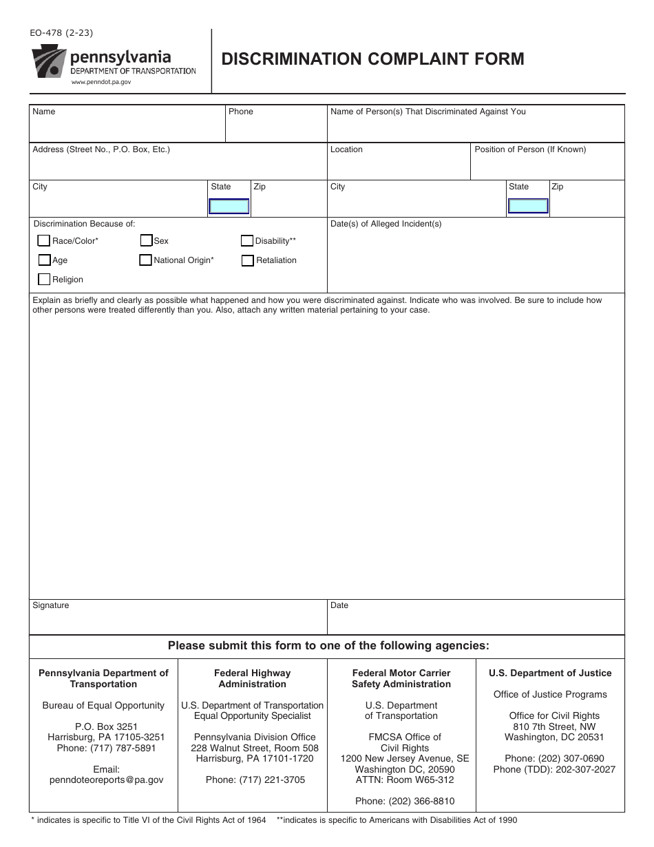 Form EO-478 - Fill Out, Sign Online and Download Fillable PDF ...