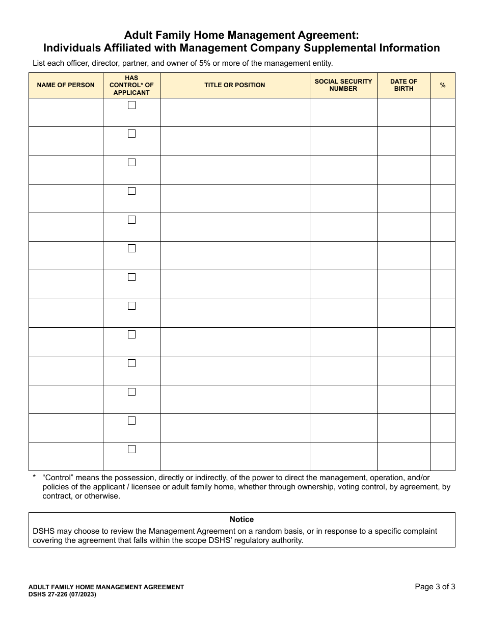 Dshs Form 27 226 Fill Out Sign Online And Download Printable Pdf