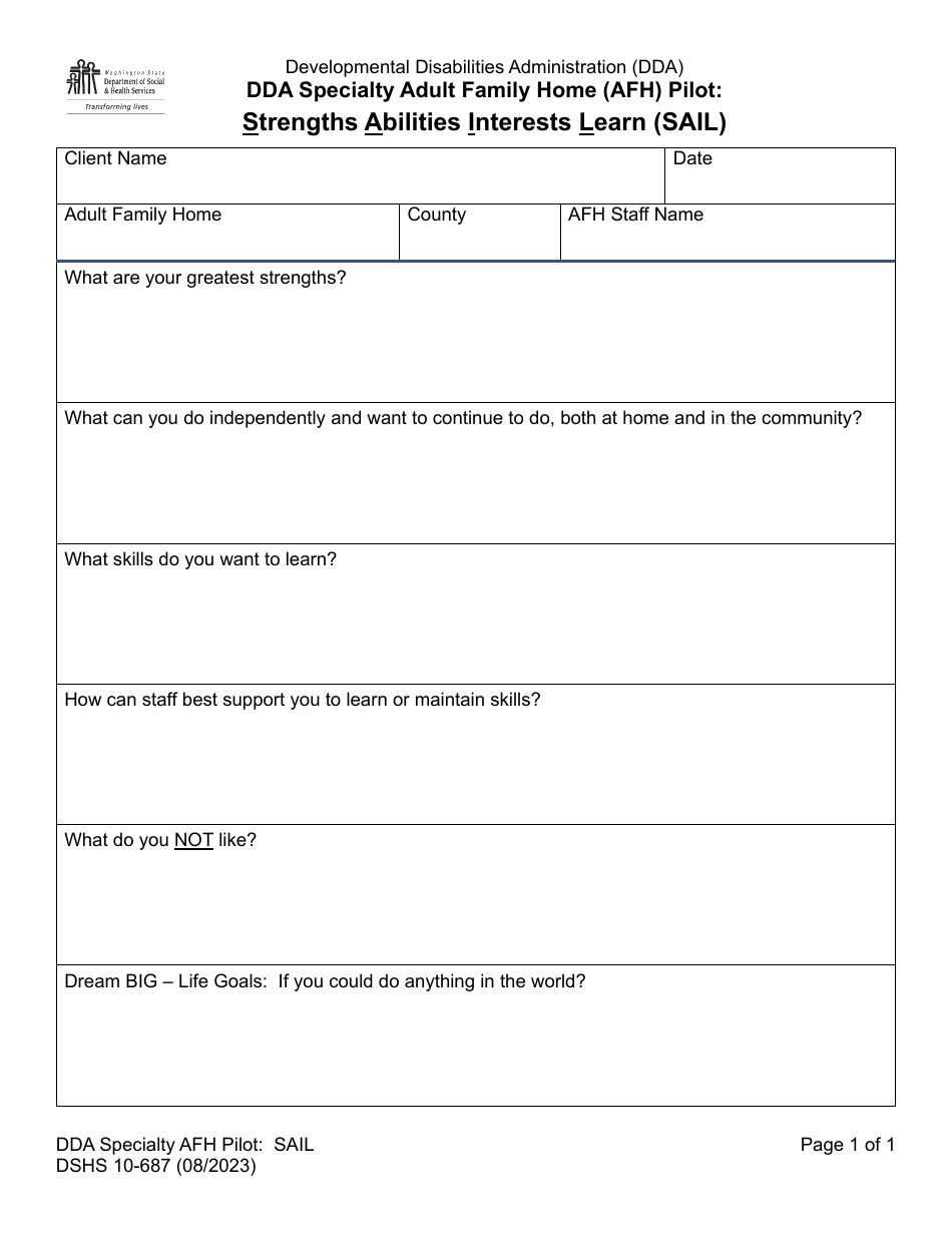 DSHS Form 10-687 - Fill Out, Sign Online and Download Printable PDF ...