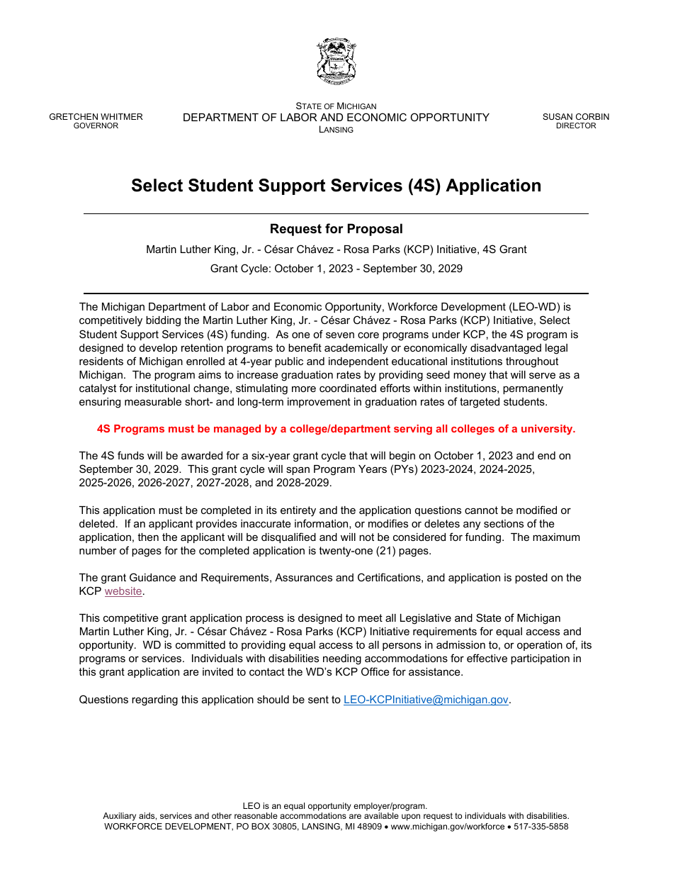 Michigan Select Student Support Services (4s) Application - Fill Out ...