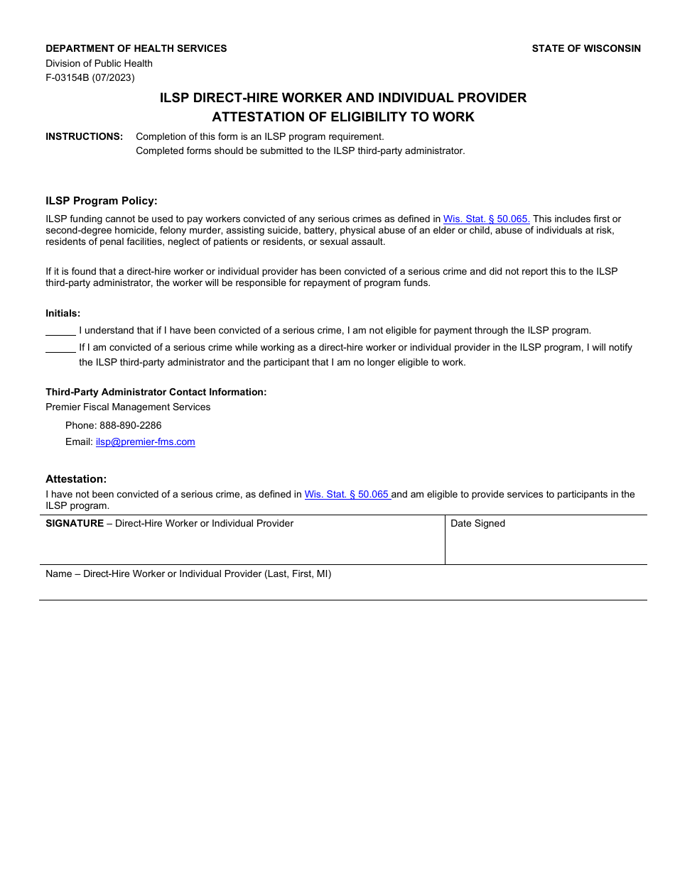 Form F-03154B - Fill Out, Sign Online and Download Fillable PDF ...