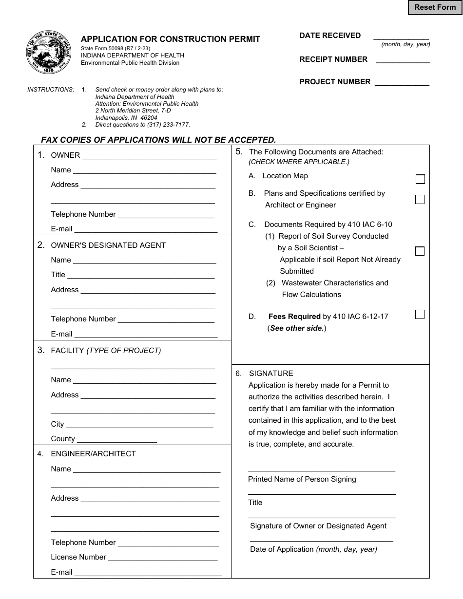 State Form 50098 - Fill Out, Sign Online and Download Fillable PDF ...