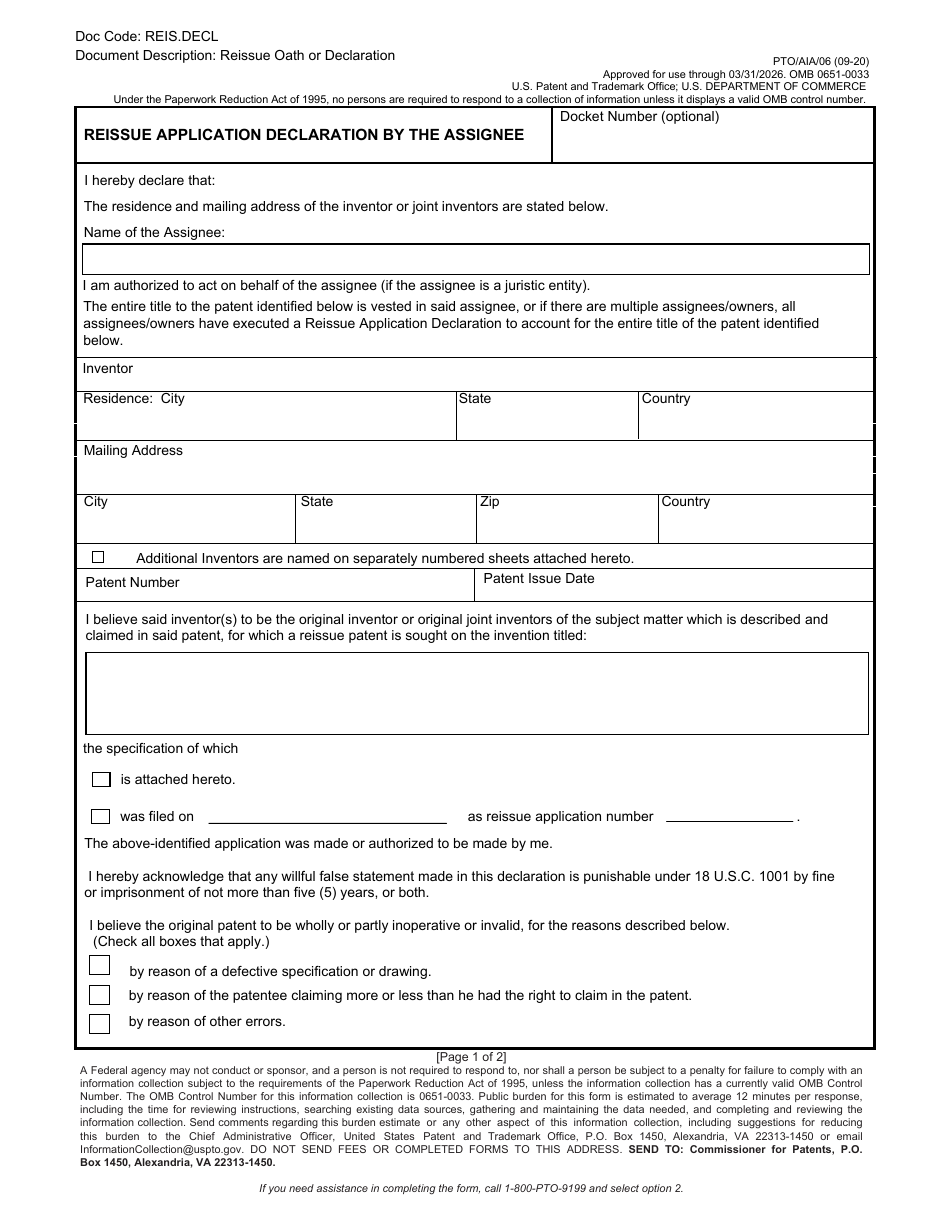Form PTO/AIA/06 - Fill Out, Sign Online and Download Fillable PDF | Templateroller