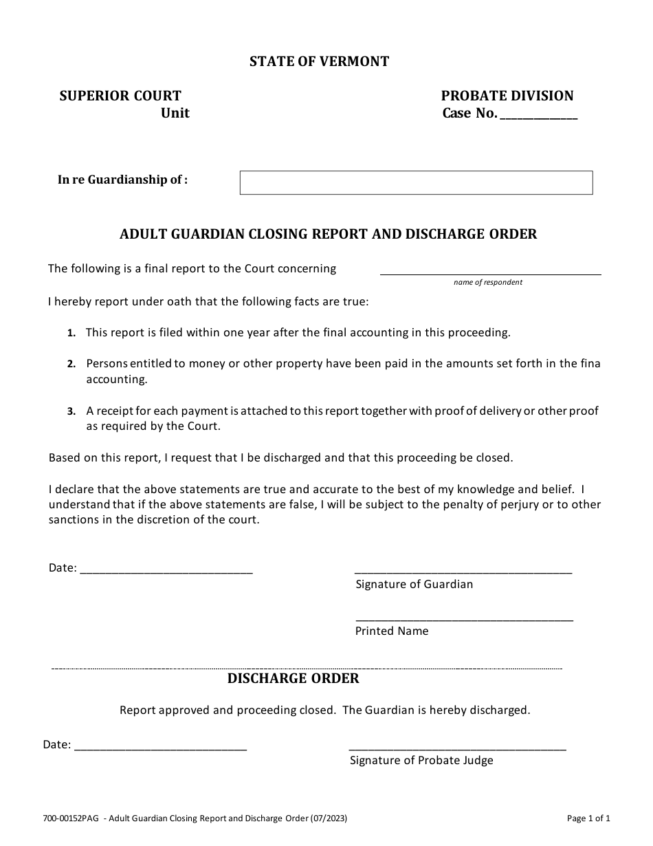 Form 700-00152PAG - Fill Out, Sign Online and Download Fillable PDF ...