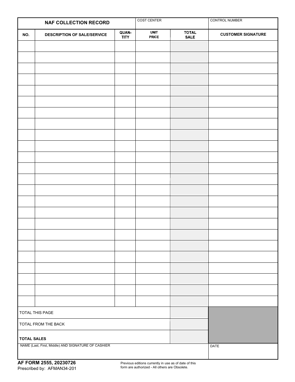 AF Form 2555 - Fill Out, Sign Online and Download Fillable PDF ...