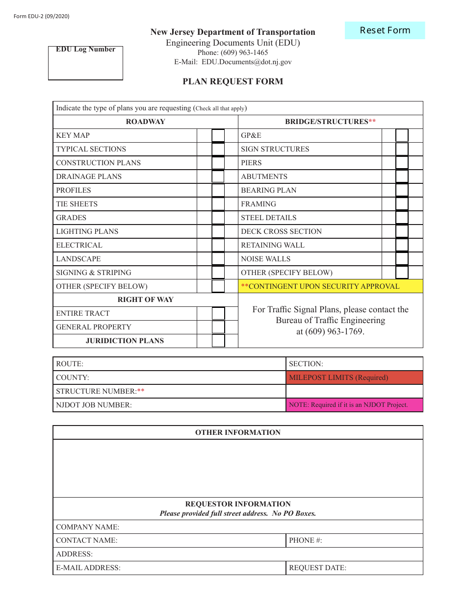 Form EDU-2 - Fill Out, Sign Online and Download Fillable PDF, New Jersey | Templateroller
