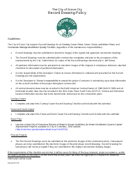 Grove City, Ohio Sanitary Sewer Record Drawing Checklist - Fill Out ...