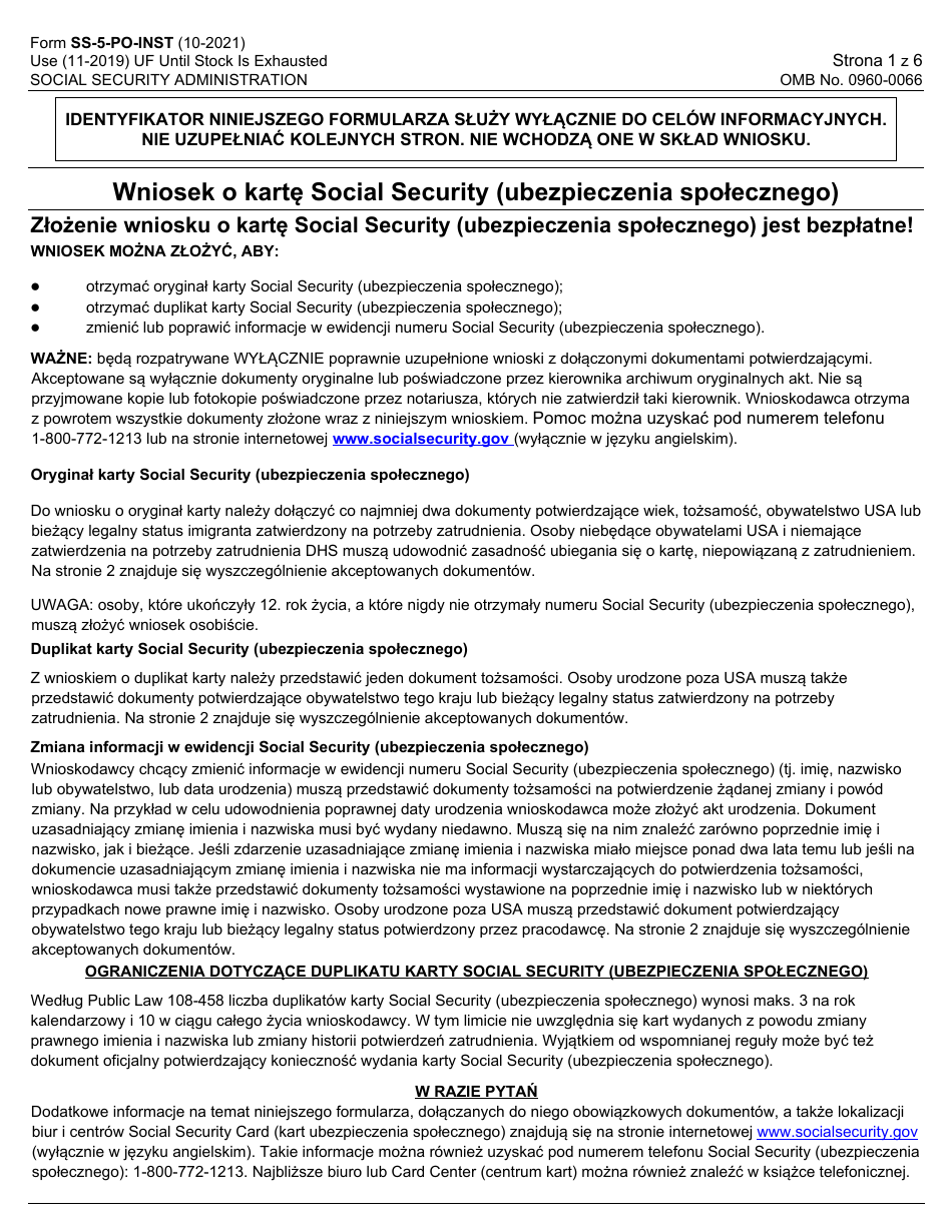 Download Instructions for Form SS-5 Application for a Social Security ...