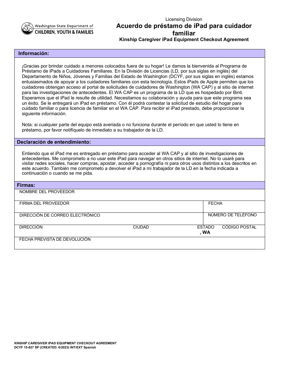 DCYF Formulario 15-827 - Fill Out, Sign Online and Download Printable ...