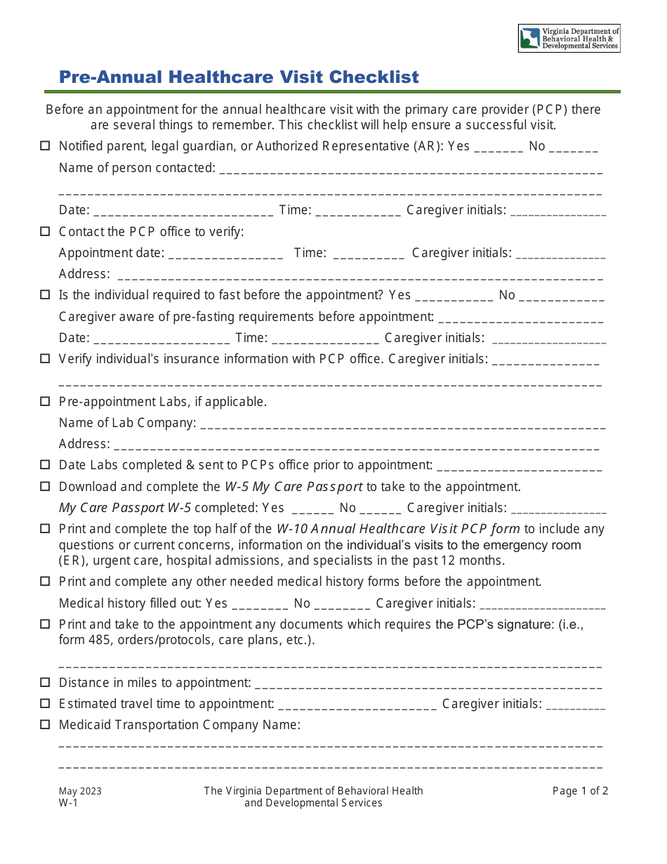 Form W-1 - Fill Out, Sign Online and Download Printable PDF, Virginia ...