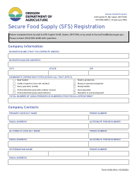 Oregon Secure Food Supply (Sfs) Registration - Fill Out, Sign Online ...