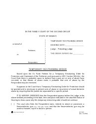 Form 2F-P-468 Download Fillable PDF or Fill Online Temporary Restraining Order, Hawaii ...