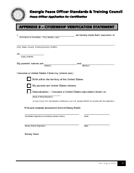 Georgia (United States) Citizenship Verification Statement - Fill Out ...