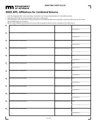 Form AFF Download Fillable PDF or Fill Online Affiliations for Combined ...