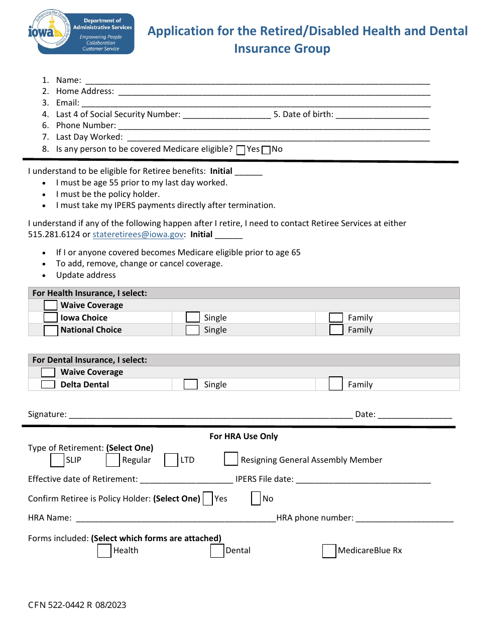 Form CFN522-0442 - Fill Out, Sign Online and Download Printable PDF ...
