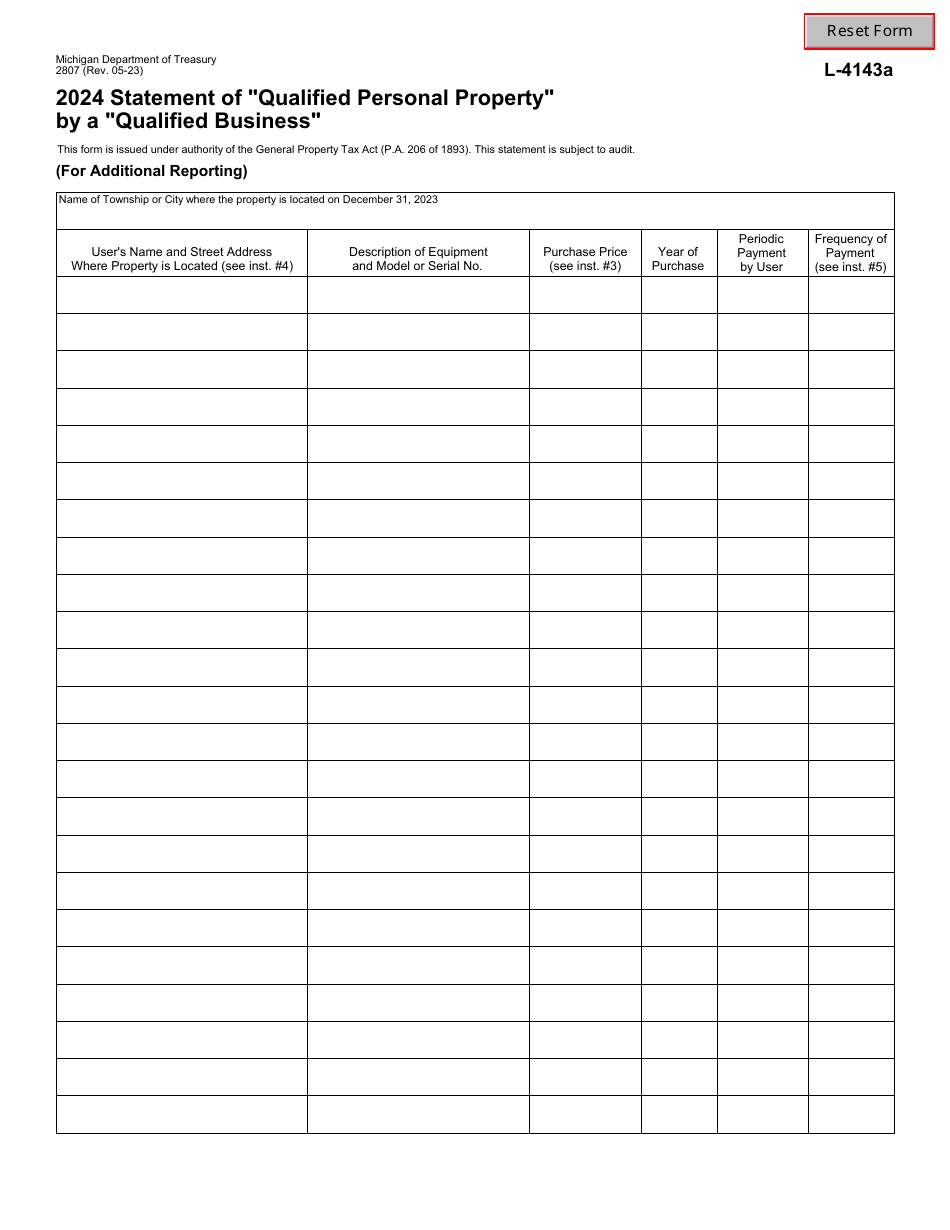 Form 2807 (L-4143A) Download Fillable PDF or Fill Online Statement of ...