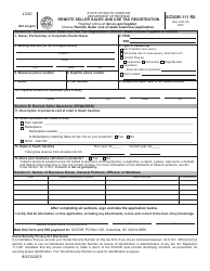 Form SCDOR-111 RS Download Printable PDF or Fill Online Remote Seller ...