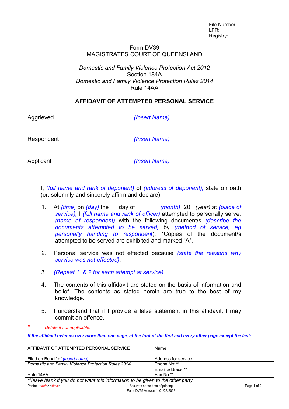 Form DV39 - Fill Out, Sign Online and Download Printable PDF ...