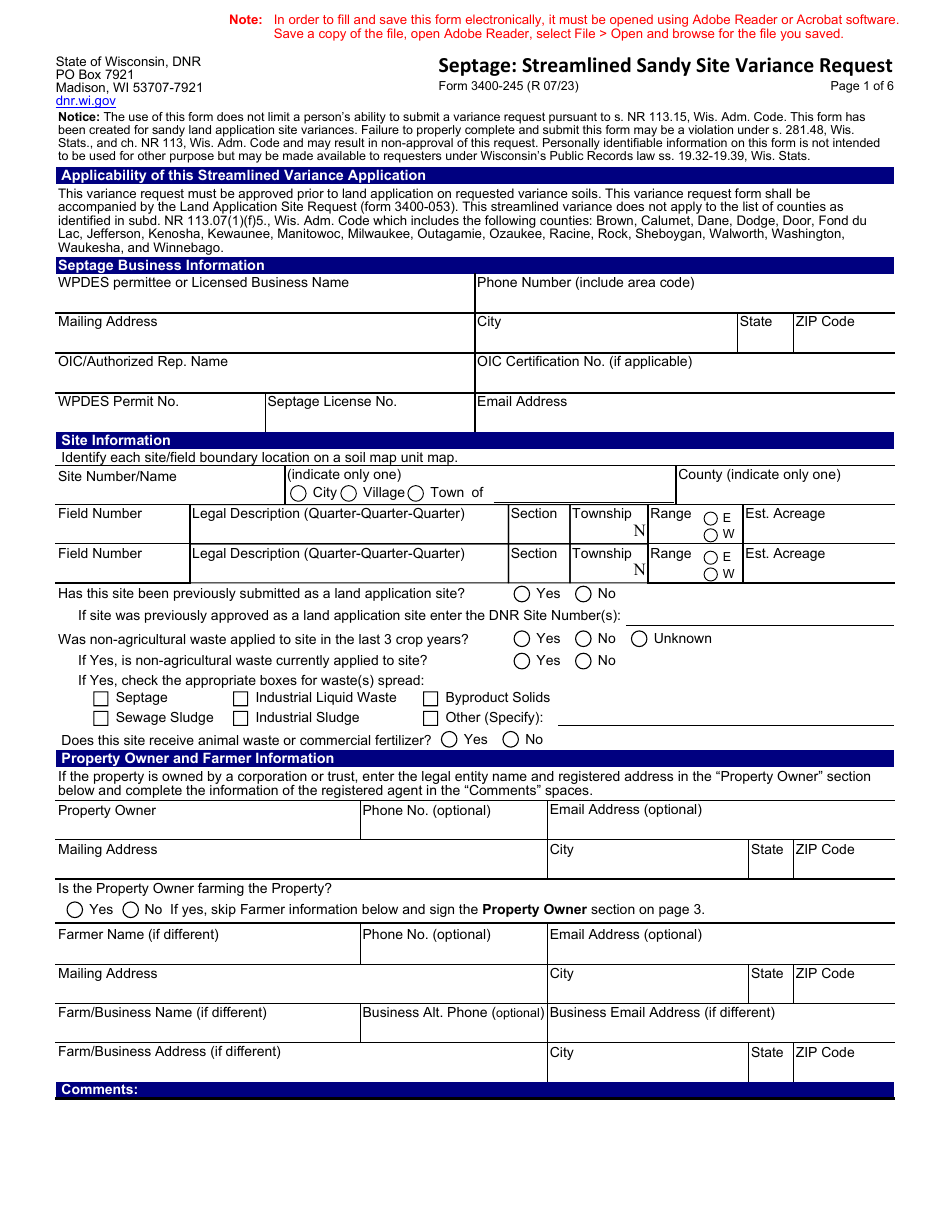 Form 3400-245 - Fill Out, Sign Online and Download Fillable PDF ...
