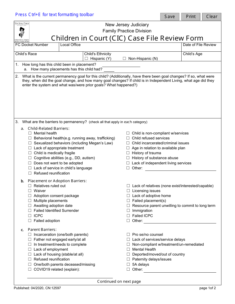 Form 12597 - Fill Out, Sign Online and Download Fillable PDF, New ...