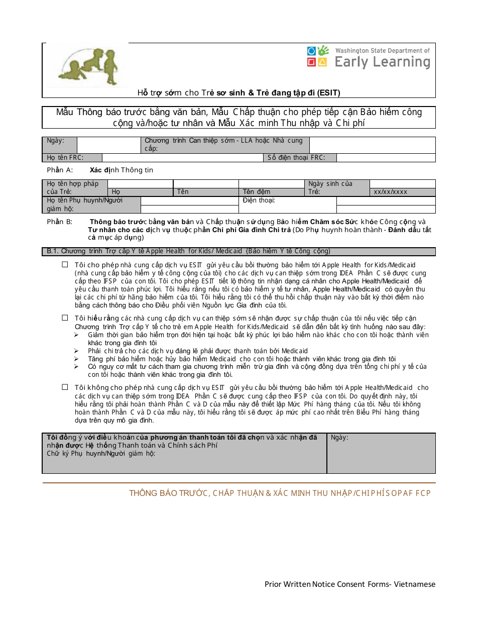 DCYF Form 15-059 - Fill Out, Sign Online and Download Printable PDF, Washington (Vietnamese ...