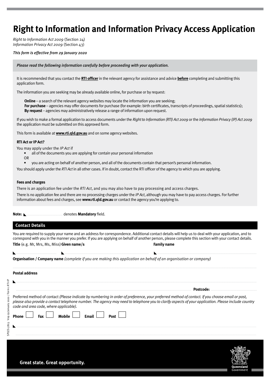 Form 1 RTI-IP - Fill Out, Sign Online and Download Fillable PDF ...