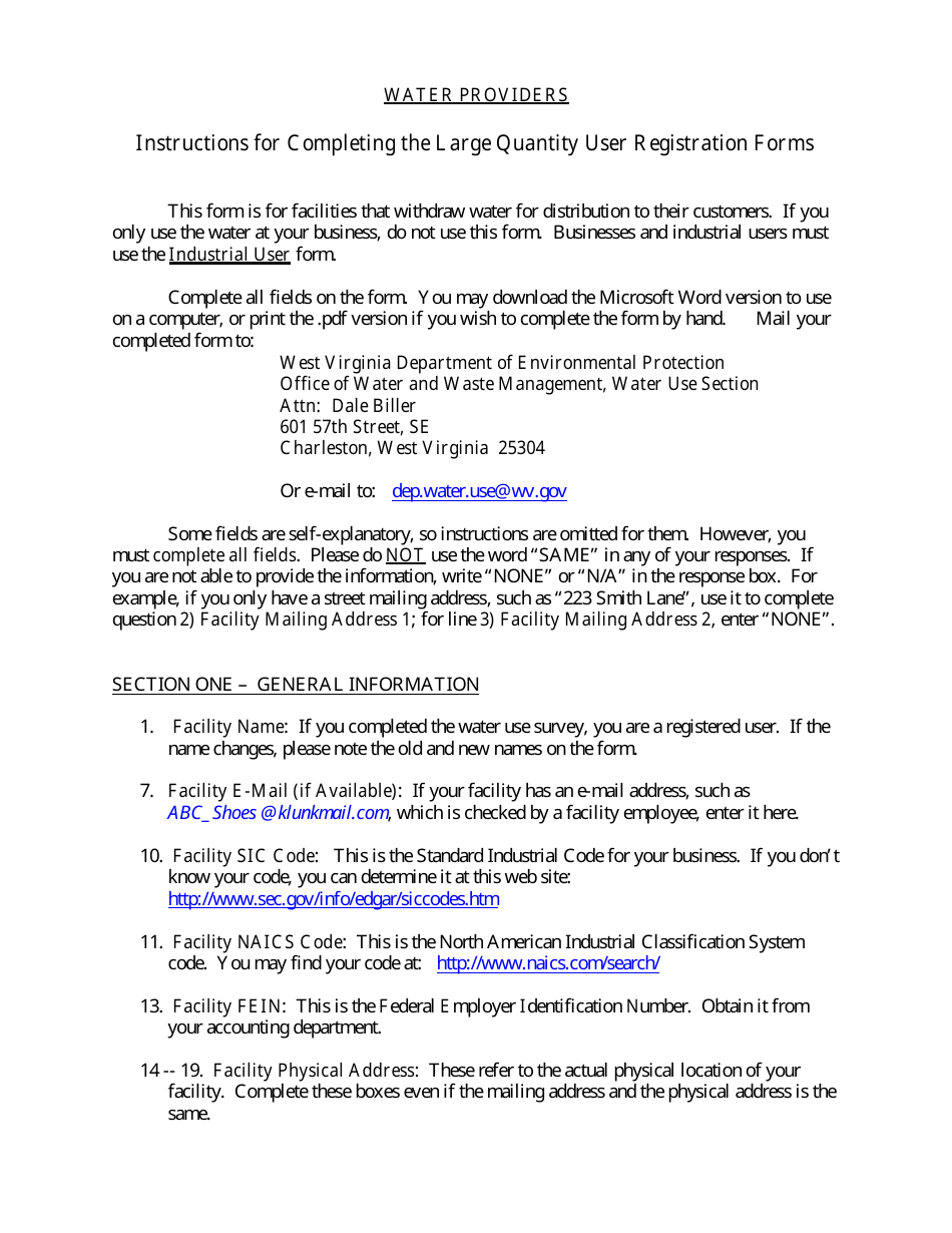 Download Instructions for Large Quantity User Registration Form - Water ...