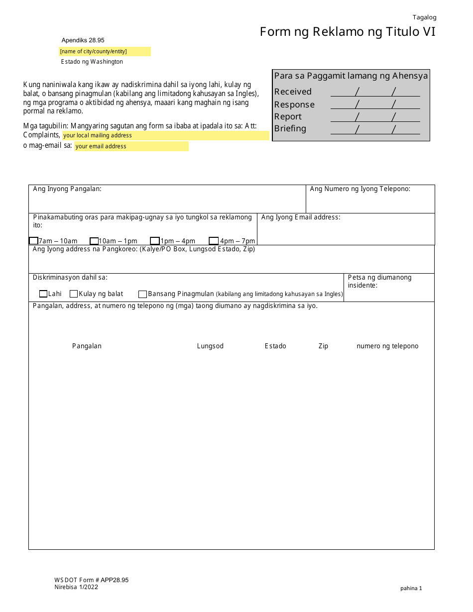 DOT Form APP28.95 - Fill Out, Sign Online and Download Fillable PDF ...