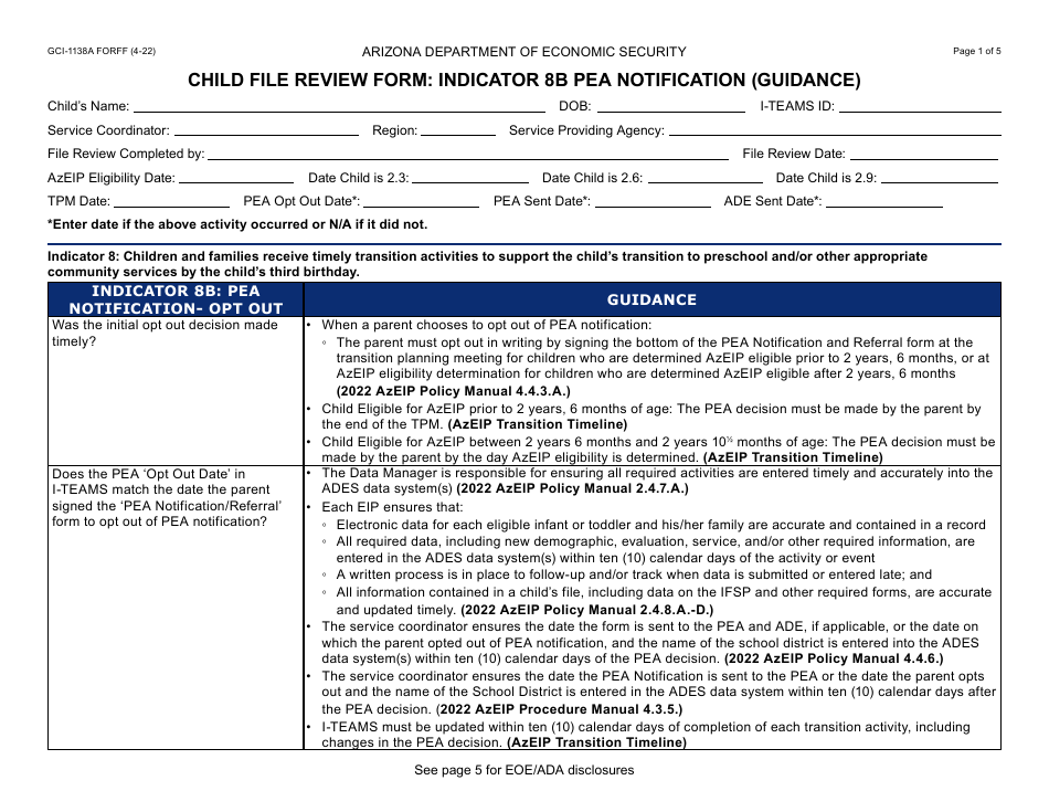 Form GCI-1138A - Fill Out, Sign Online and Download Fillable PDF ...