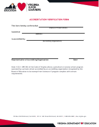 Virginia Accreditation Verification Form - Fill Out, Sign Online and Download PDF | Templateroller