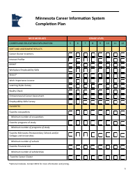 Minnesota Minnesota Career Information System Completion Plan - Fill ...
