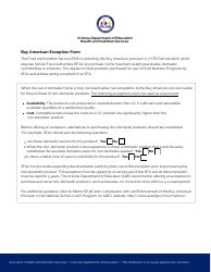 Arizona Buy American Exception Form - Fill Out, Sign Online and ...