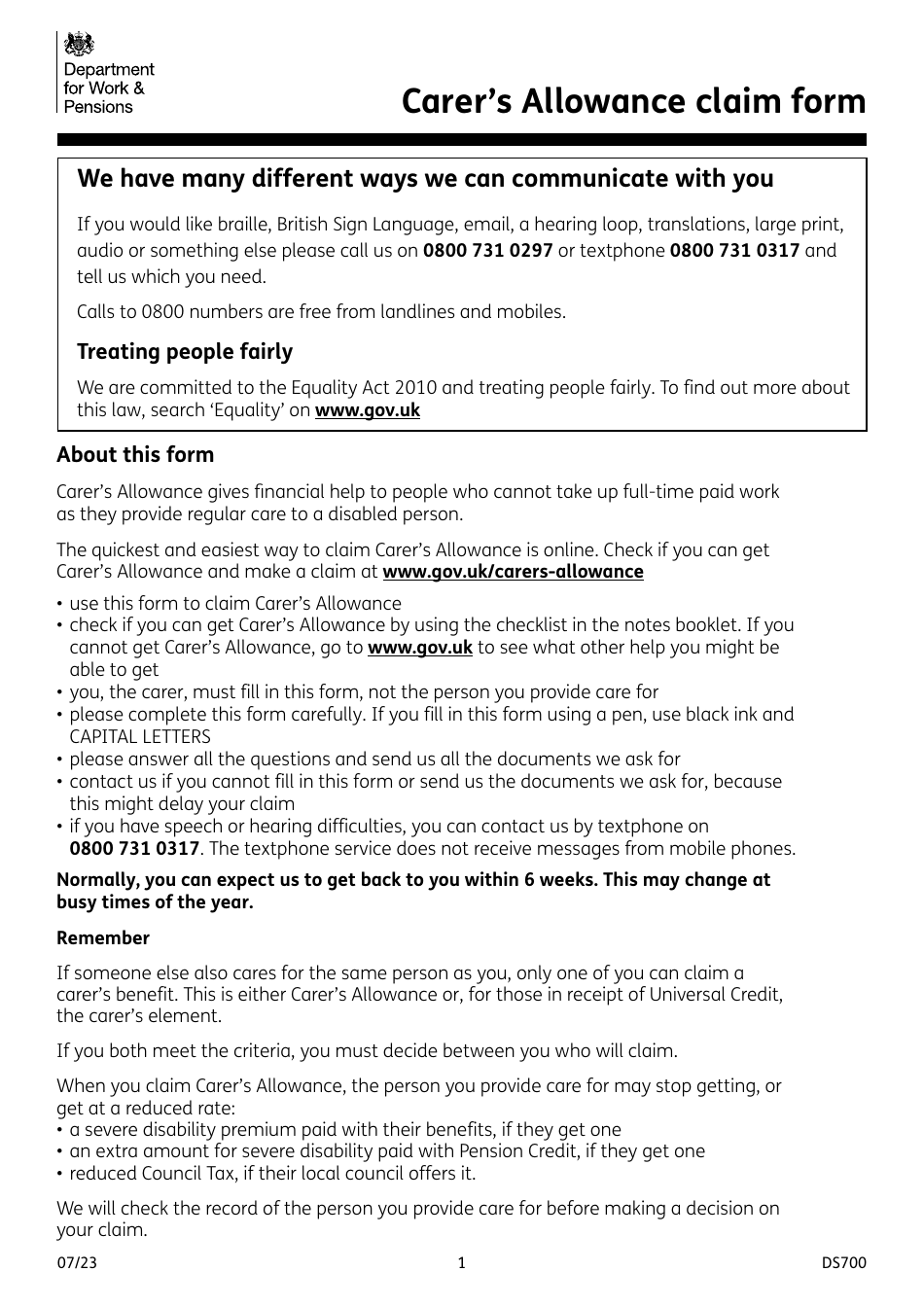 Form DS700 - Fill Out, Sign Online and Download Fillable PDF, United ...