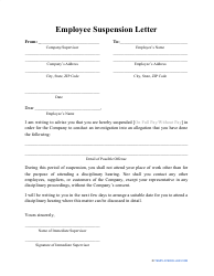 Employee Suspension Letter Template Download Printable PDF | Templateroller