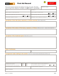 First Aid Record Template - Worksafebc Download Fillable PDF ...