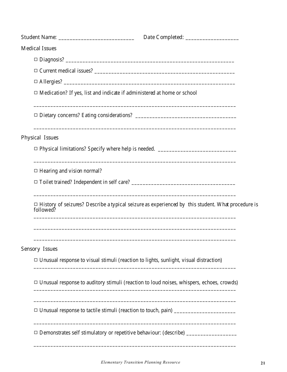 Prince Edward Island Canada Elementary Transition Planning Resource ... Prince Edward Island Canada Elementary Transition Planning Resource ...