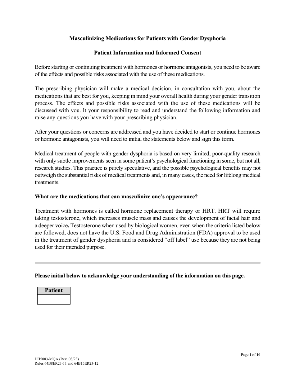 Form DH5083-MQA - Fill Out, Sign Online and Download Printable PDF ...