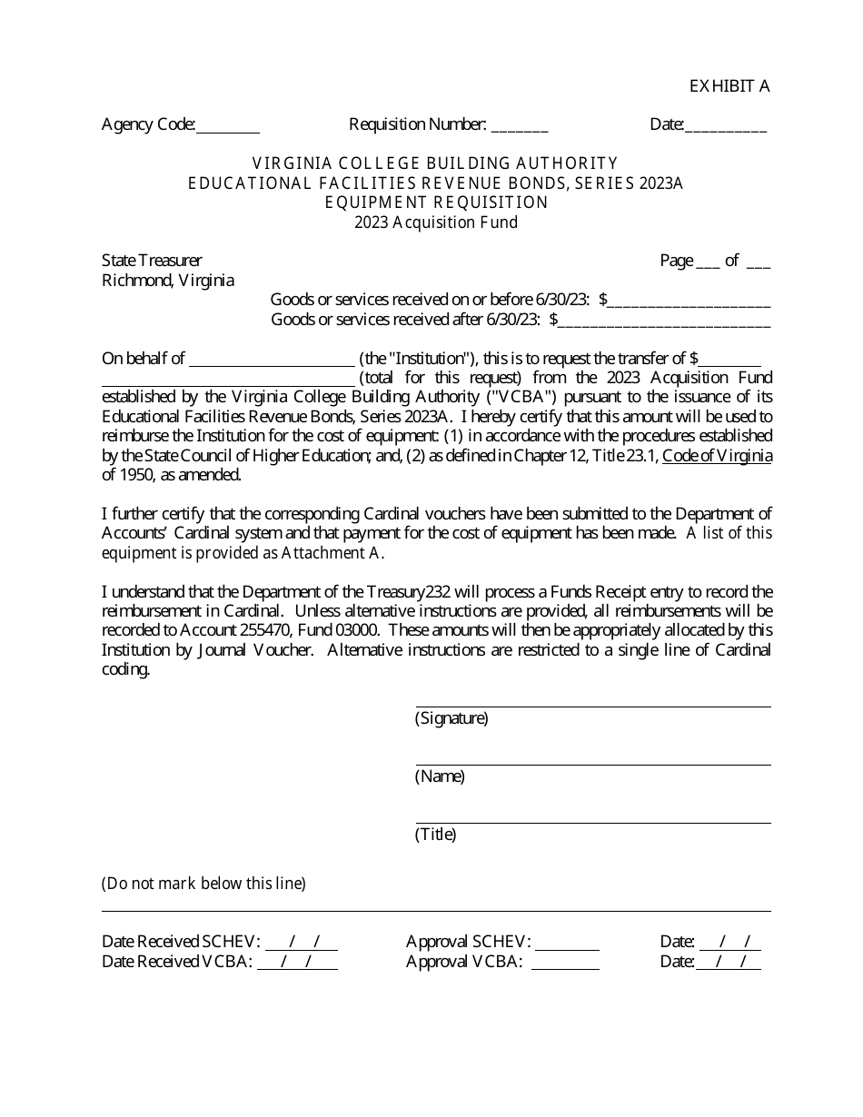 Exhibit A Download Fillable PDF or Fill Online Vcba Educational ...